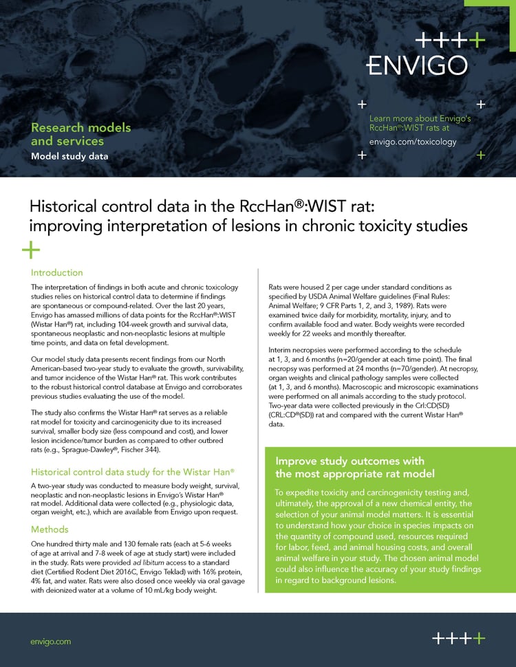 Historical control data in the RccHan®:WIST rat: improving ...