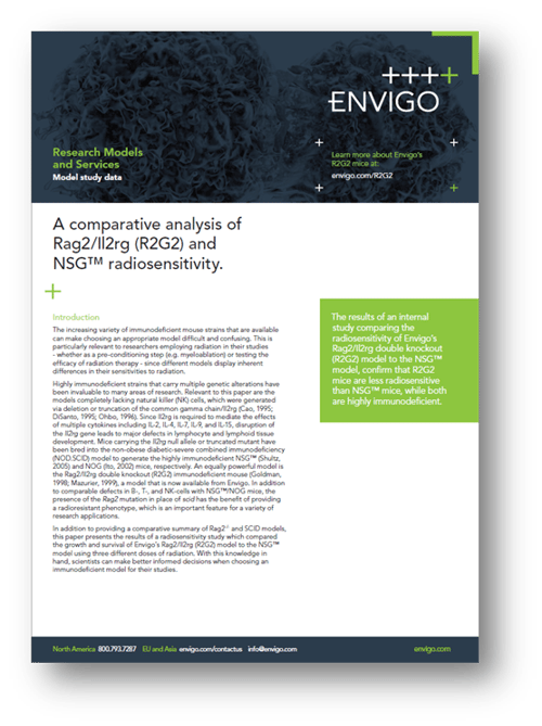 R2G2 radiation study data - A comparative analysis of R2G2 and NSG ...