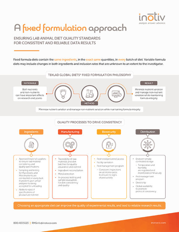 Ensuring lab animal diet quality standards for consistent and reliable ...