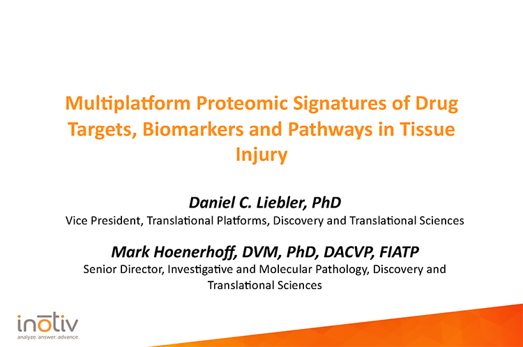 Multiplatform Proteomic Signatures of Drug Targets, Biomarkers and Pathways in Tissue Injury